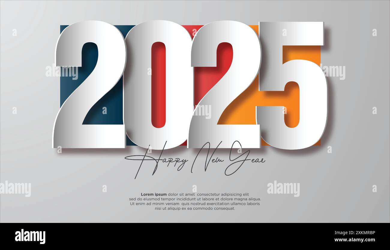 2025, 2025 calendar, 2025 new year, 3d, abstract, background, banner ...