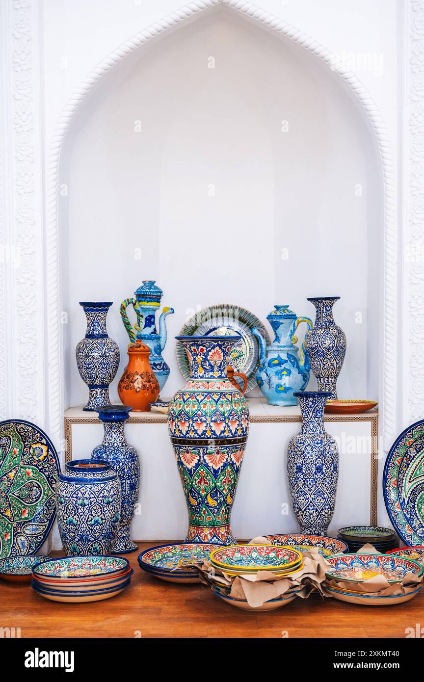 asian Uzbek handmade ceramic vases, plates and dishes hand-painted ...