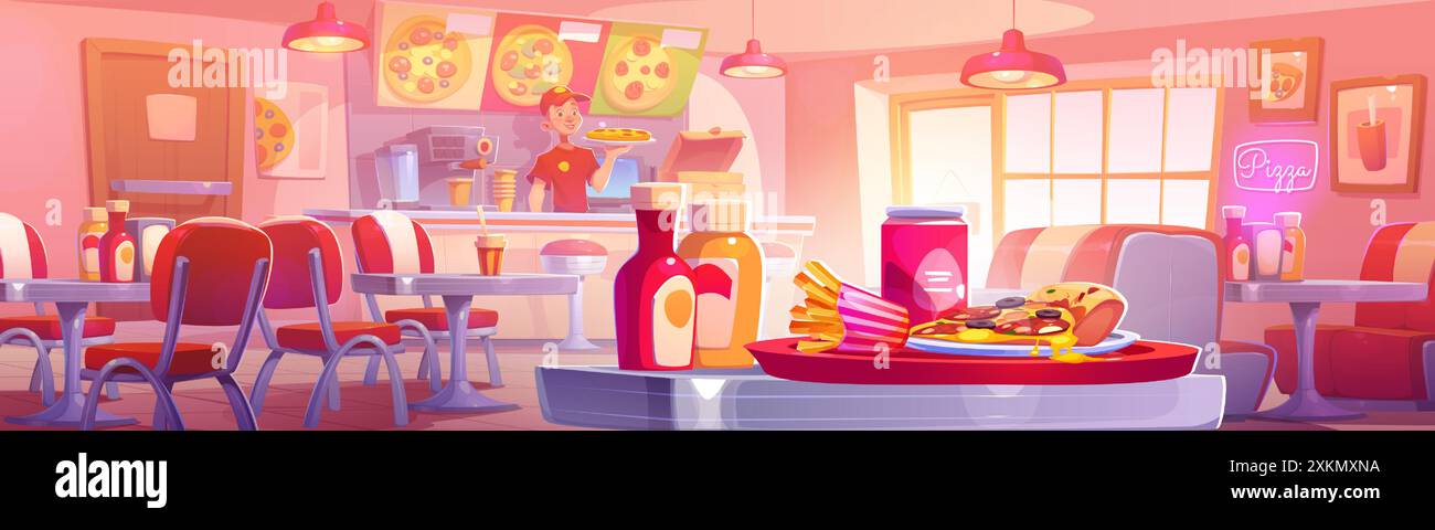 Empty diner lunch counter Stock Vector Images - Alamy