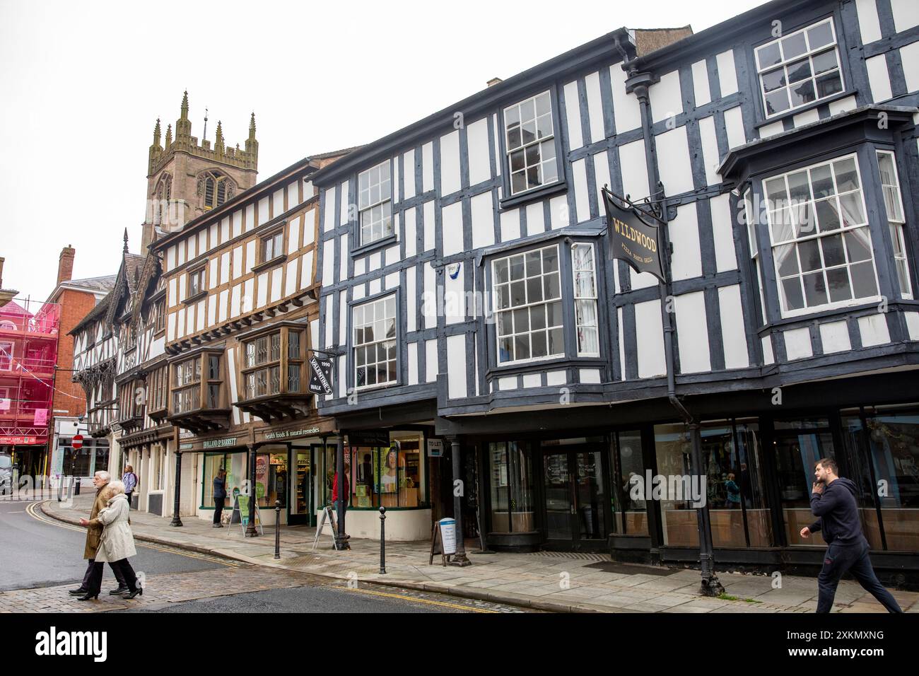 Historical buildings in Ludlow city centre, Shropshire,England,UK,2024 ...