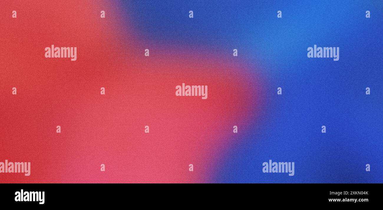 Abstract grainy textured surface with red and blue gradient blending ...