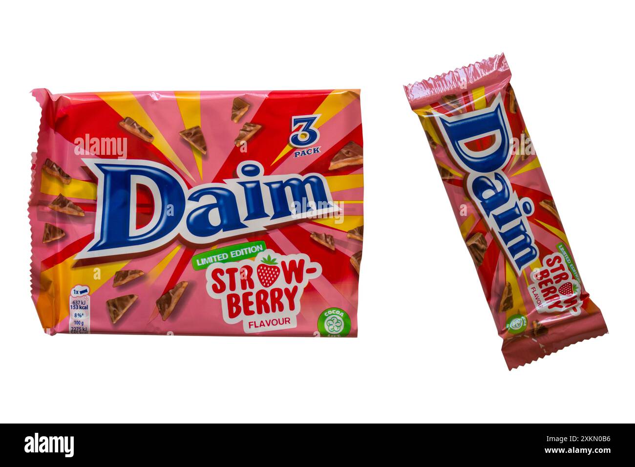Daim strawberry chocolate bar Cut Out Stock Images & Pictures - Alamy