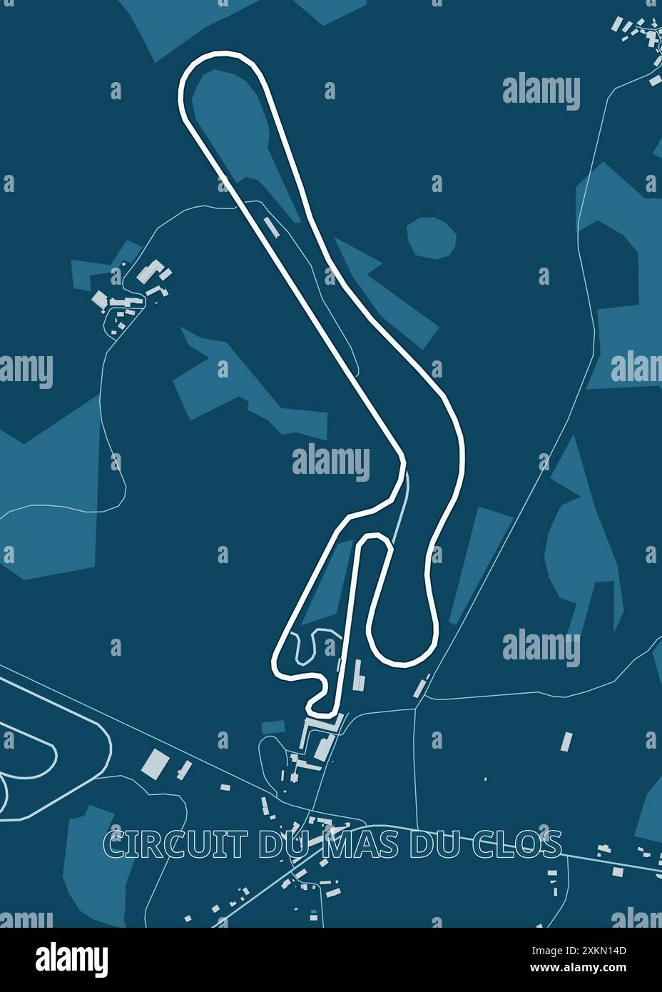 Circuit du Mas du Clos, France artistic blueprint map poster Stock ...