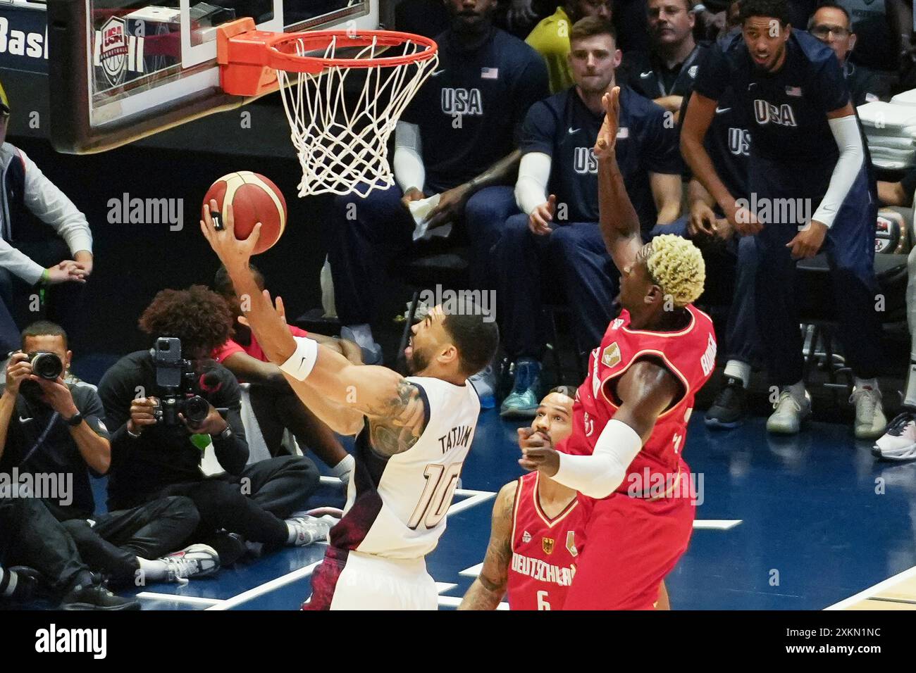 London, Royaume Uni. 22nd July, 2024. Jayson Tatum of Usa and Isaac ...