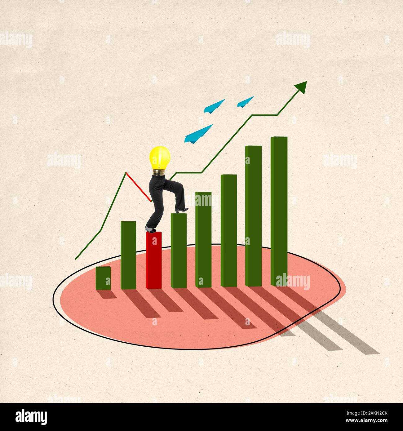Man climbing up a graph hi-res stock photography and images - Alamy