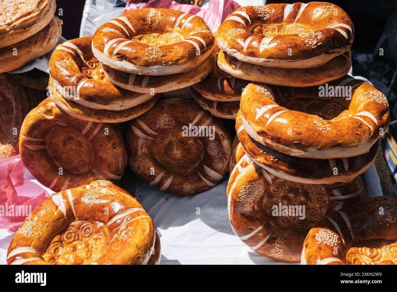 Traditional uzbek flatbread sesame hi-res stock photography and images ...