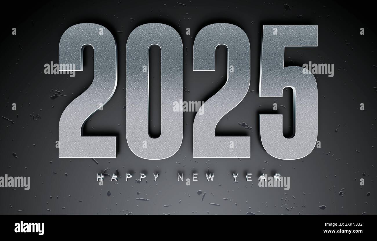 Happy New Year 2025. festive realistic decoration elegant number for ...