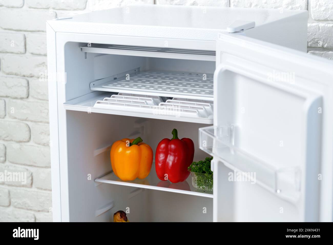 Open Refrigerator Door Showing Fresh Produce Inside Stock Photo - Alamy