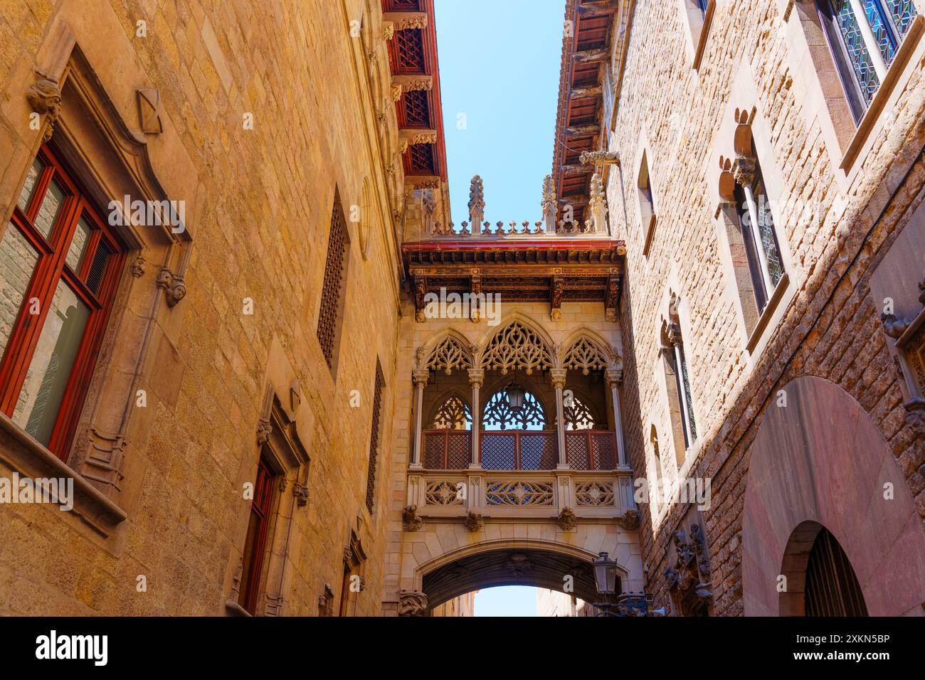 Striking view of a captivating gothic bridge in Barcelona, seamlessly ...