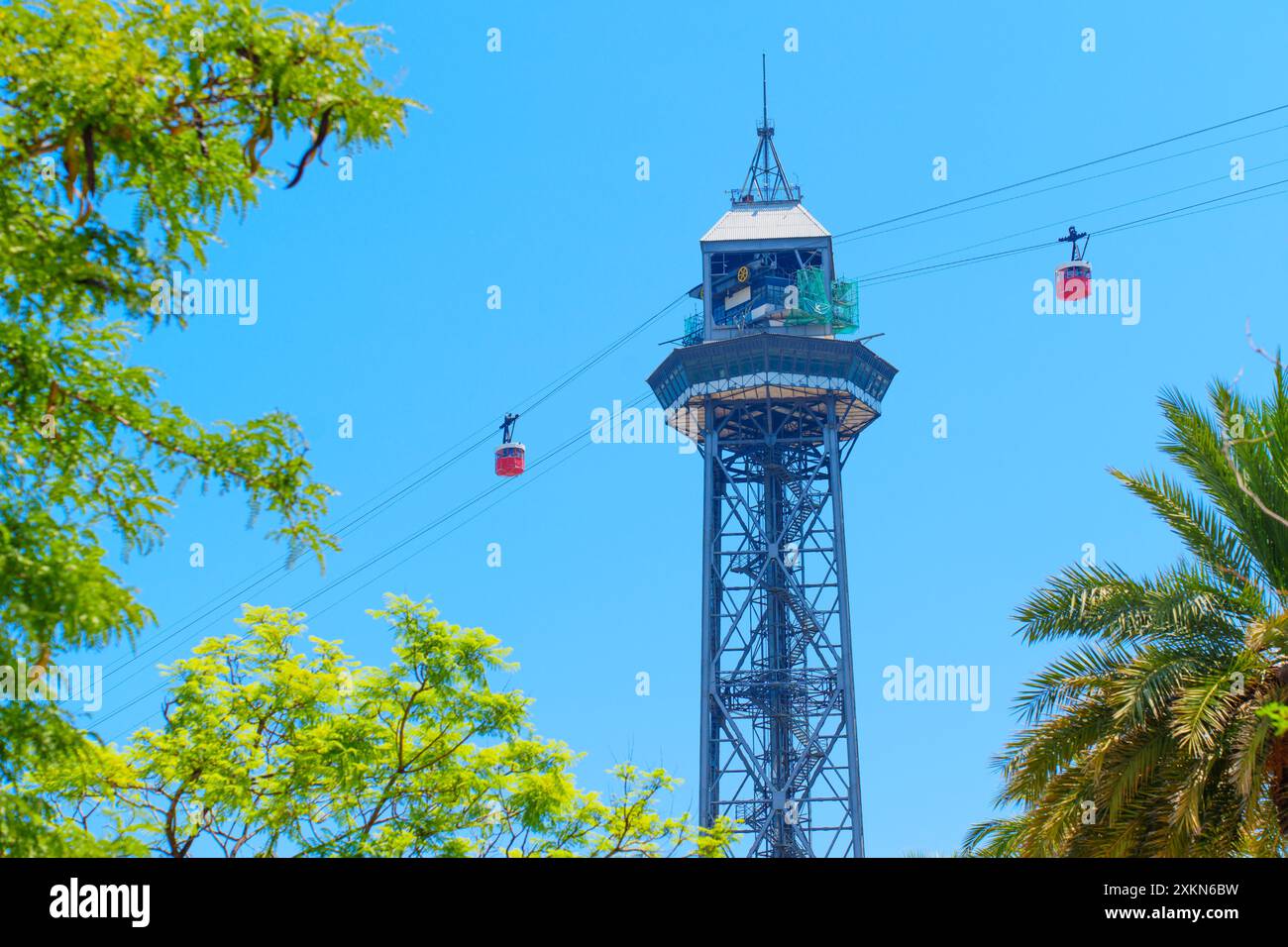 Barcelona, Spain - July 16, 2024: Close-up view of the Port Aerial ...