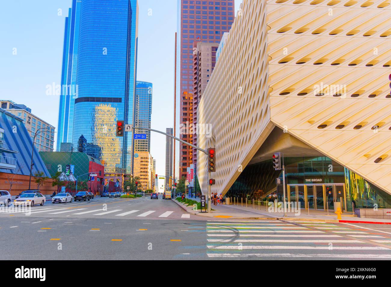Los Angeles, California - April 10, 2024: City intersection view near ...