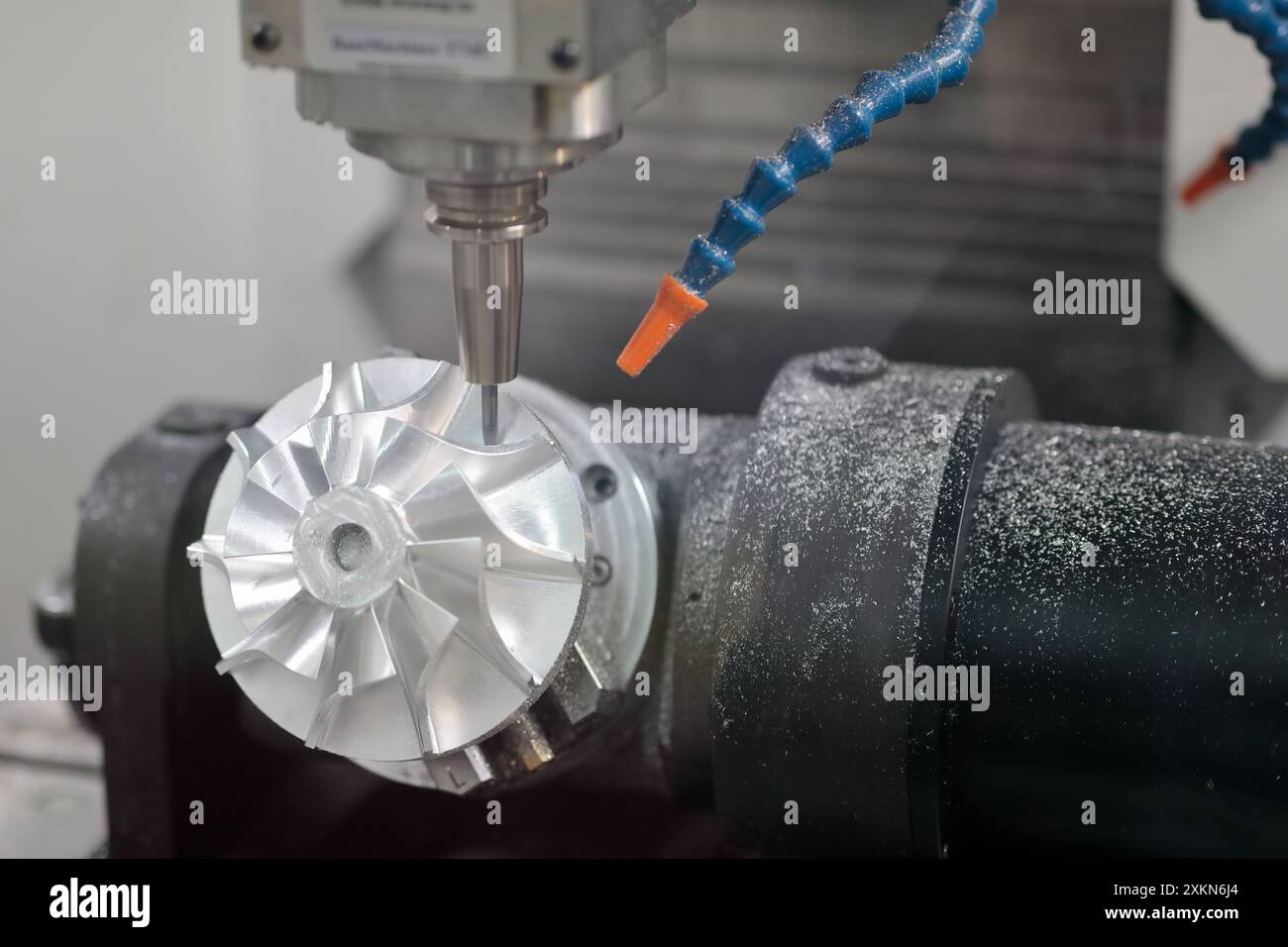Automatic milling of turbine wheel with industrial 5 axis CNC machining ...