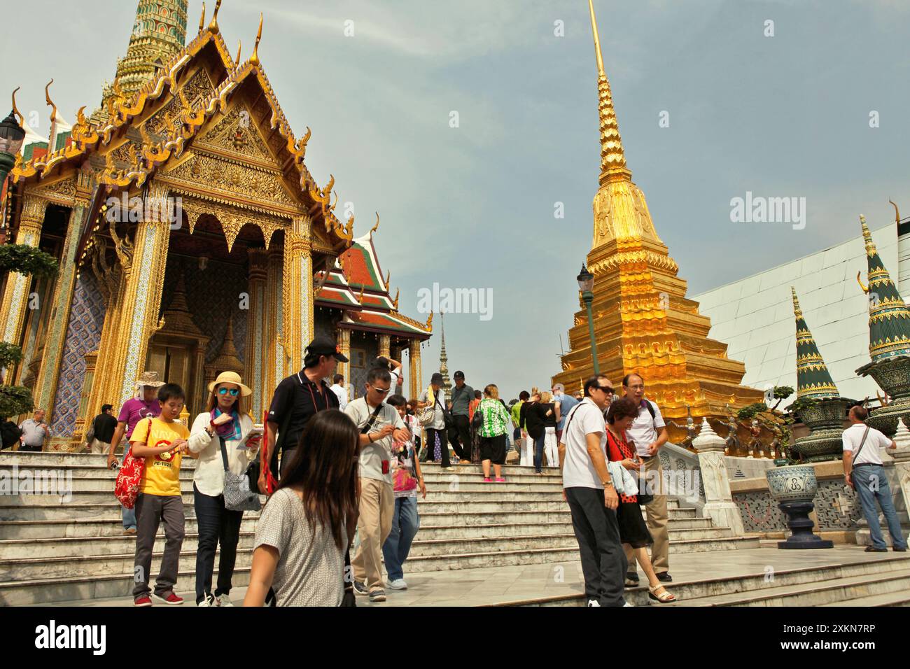 Tourists at the east entrance of Prasat Phra Thep Bidon (the Royal ...