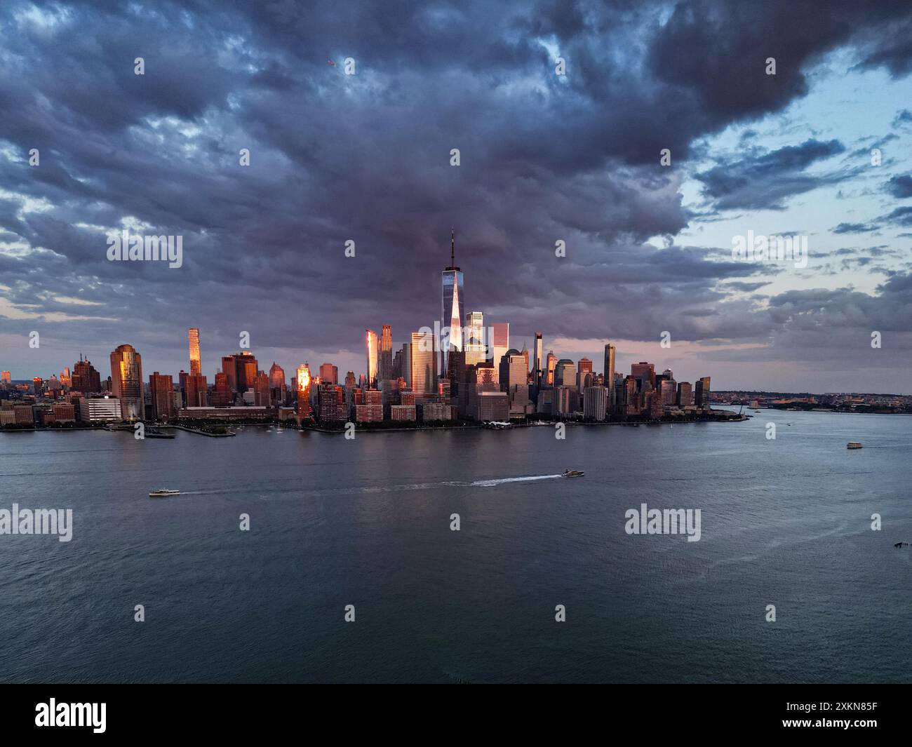 NYC, New York City Skyline with dramatic sky. American Urban ...