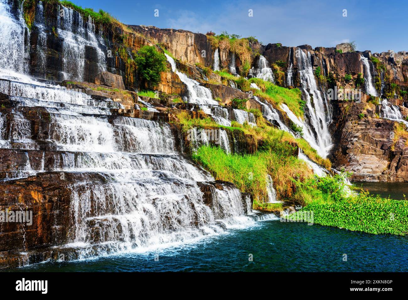 Natural cascades of waterfall with crystal water at summer Stock Photo ...
