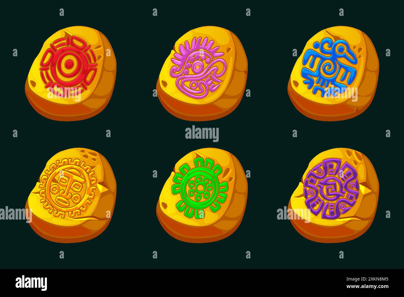 Aztec calendar stones Stock Vector Images - Alamy