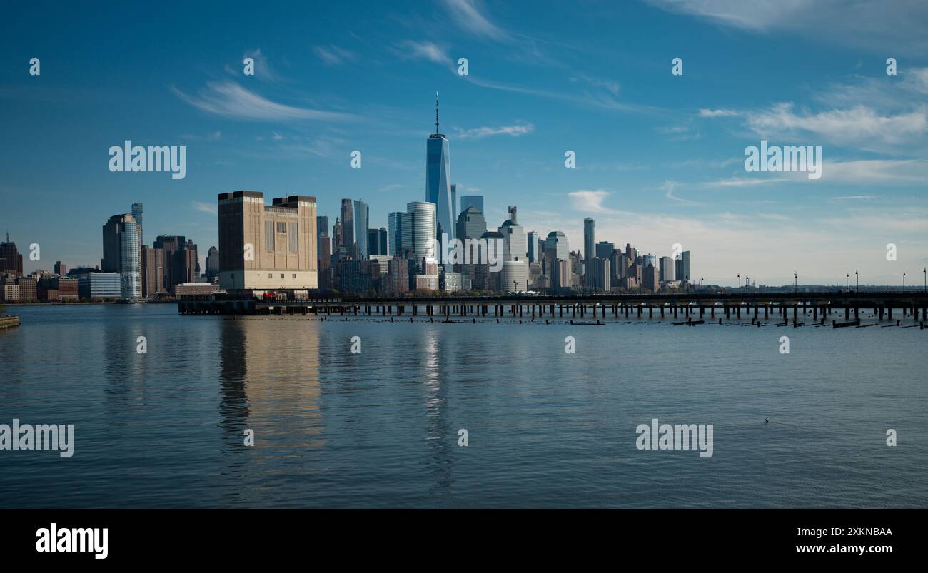 Panorama view of New York city skyline in Midtown Manhattan Stock Photo ...