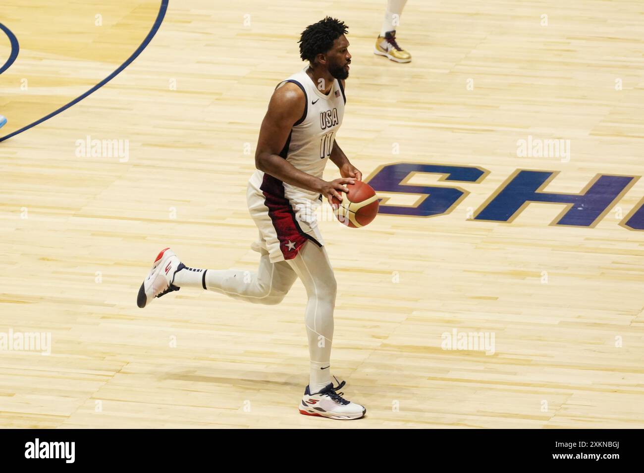 Joel Embiid of Usa during the International Friendly basketball match ...