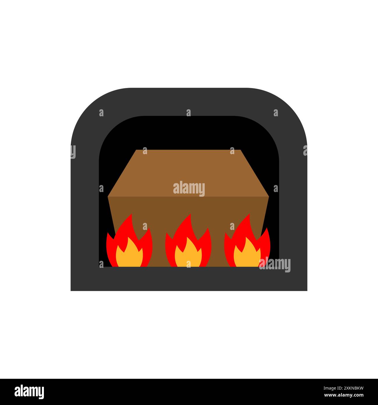 Crematorium sign. Burning a coffin is a symbol of burial Stock Vector ...