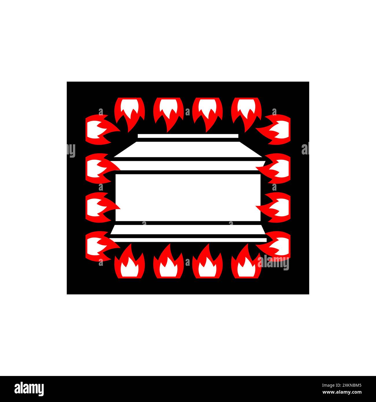 Crematorium sign. Burning a coffin is a symbol of burial Stock Vector ...