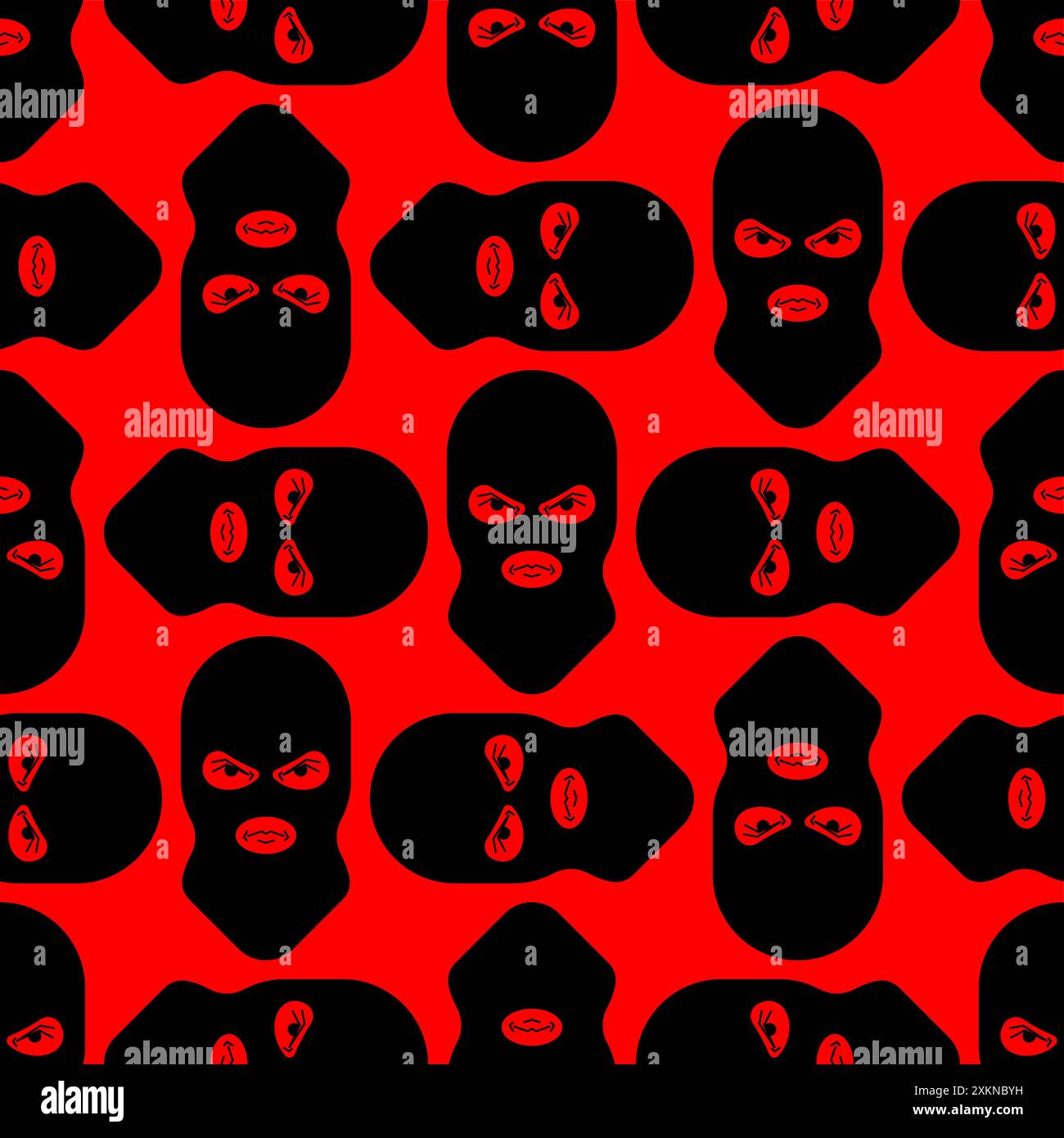 Balaclava criminal pattern seamless. Fraudster face in mask background ...