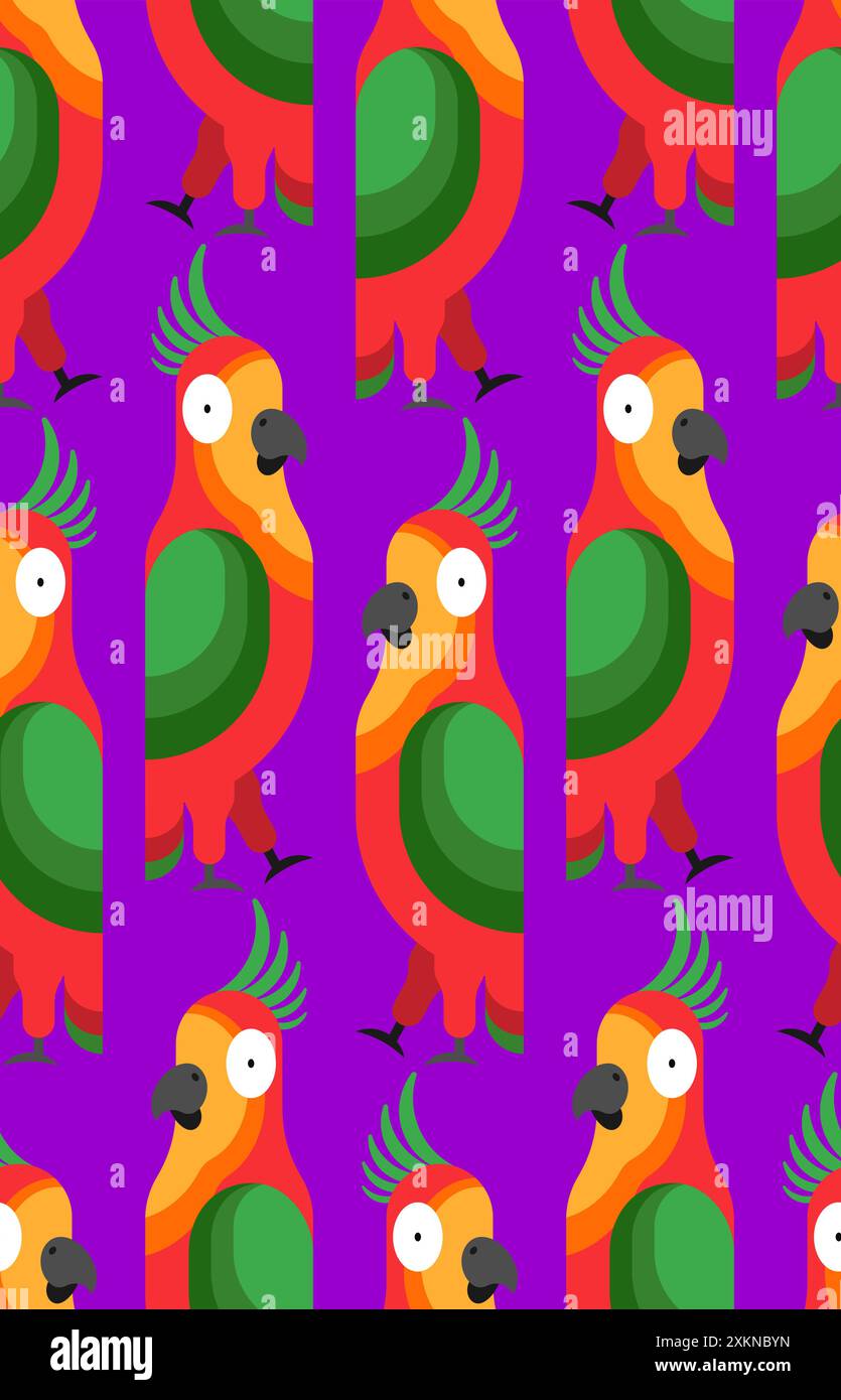 Parrot pattern seamless. popinjay background. Ornament of kids fabric ...
