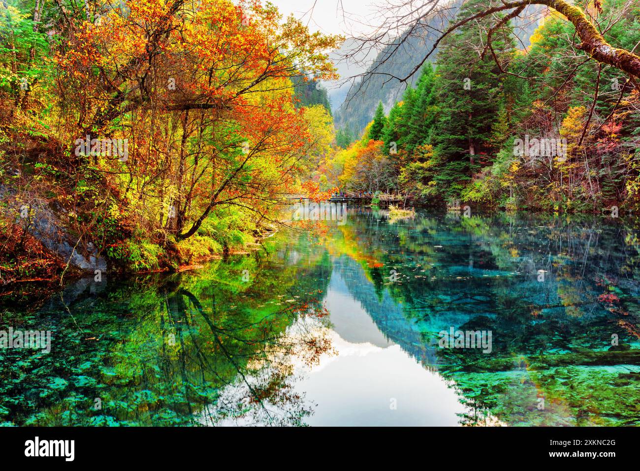 Jiuzhaigou five color pond sichuan hi-res stock photography and images ...