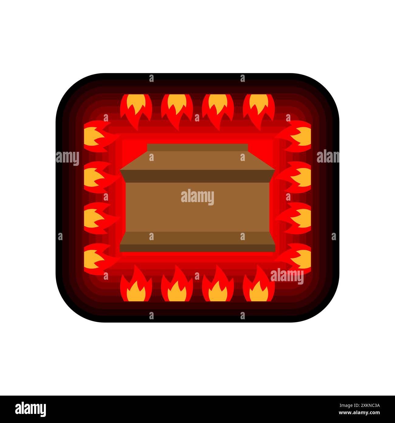 Crematorium sign. Burning a coffin is a symbol of burial Stock Vector ...