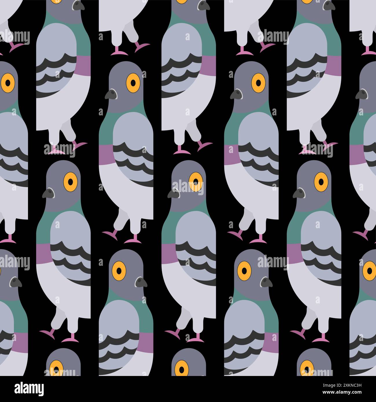 Pigeon pattern seamless. Dove funny background. Ornament of kids fabric ...