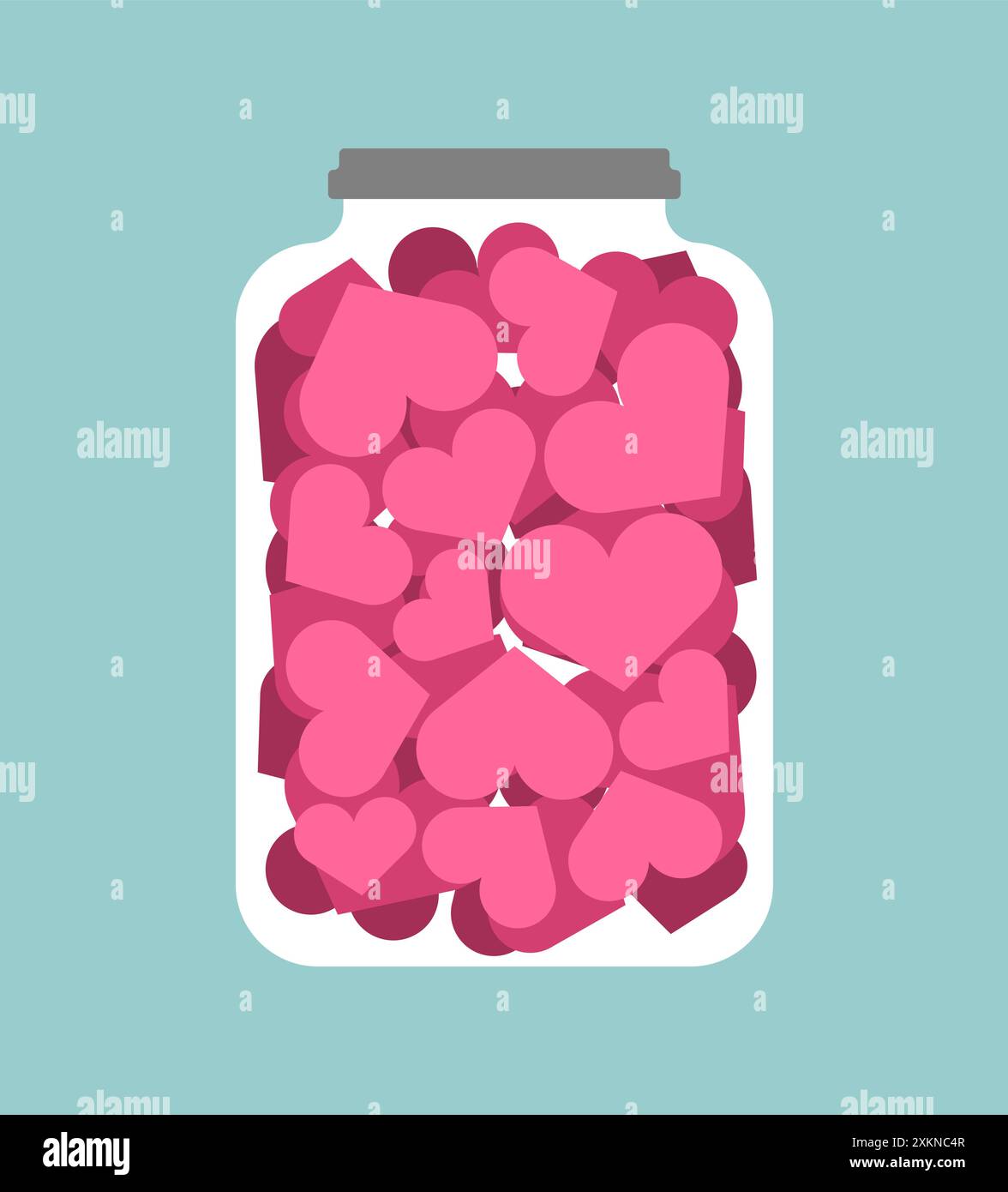 Jar hearts in doodle Stock Vector Images - Alamy