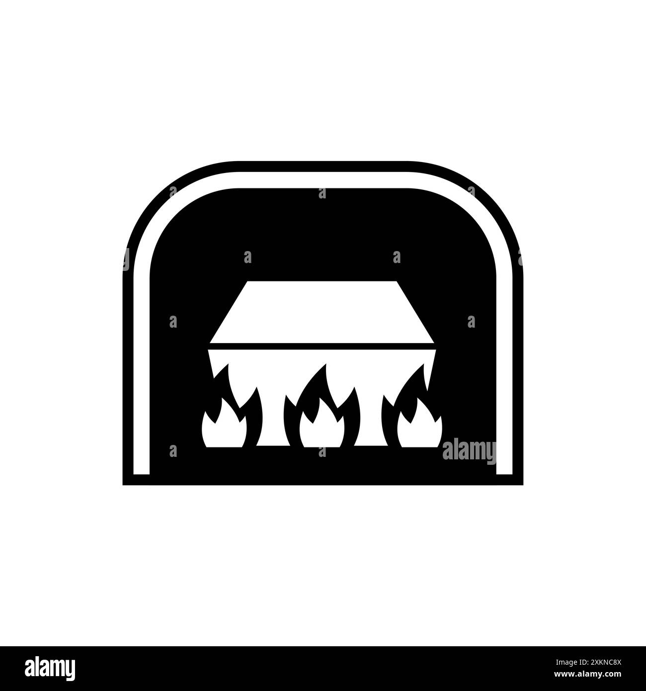 Crematorium sign. Burning a coffin is a symbol of burial Stock Vector ...