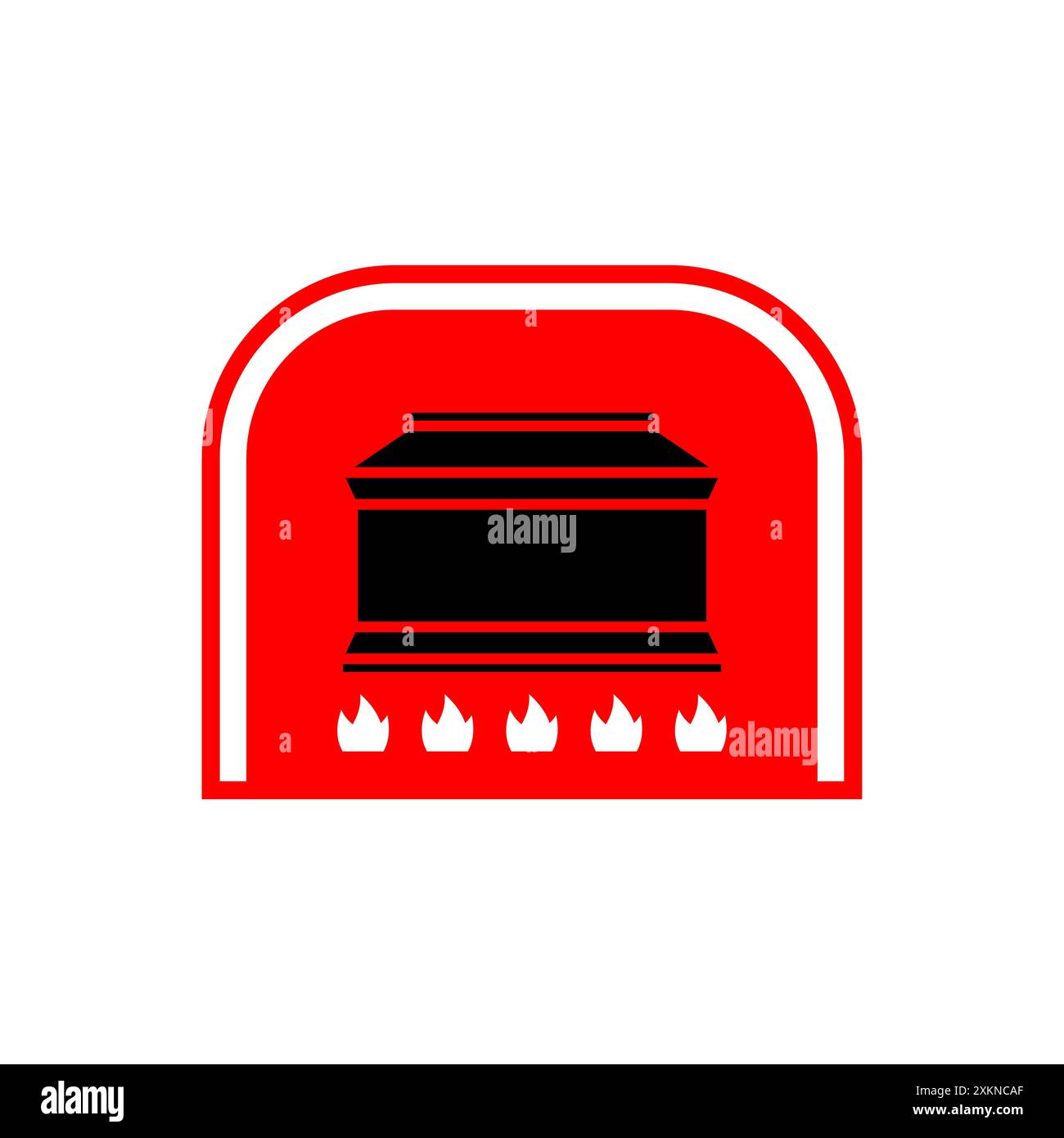 Crematorium sign. Burning a coffin is a symbol of burial Stock Vector ...