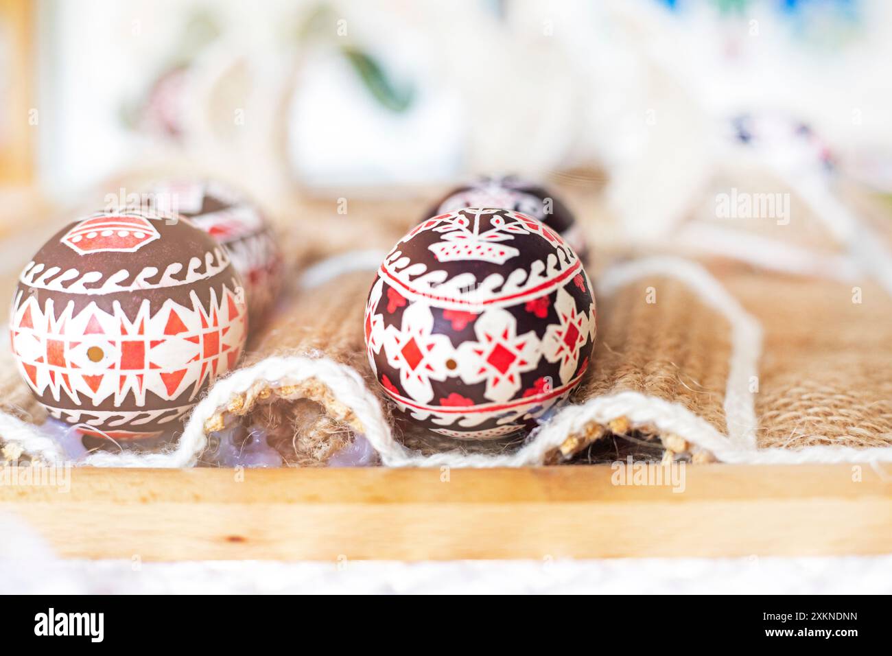painted national Vedic pattern on eggs. Easter holiday Stock Photo - Alamy