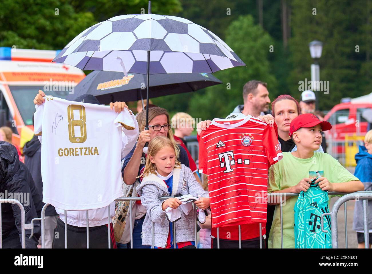 FCB fans at the FC BAYERN MÜNCHEN Training Camp 1.German Soccer League ...