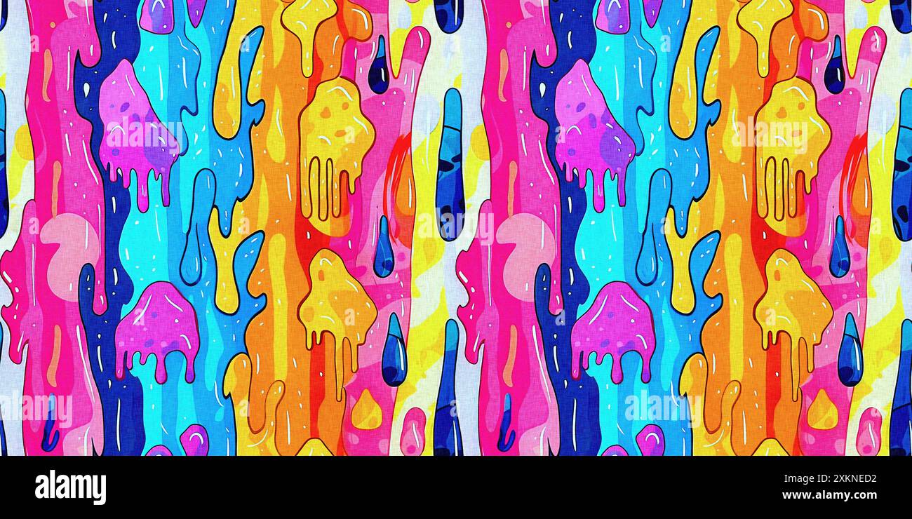 Fun dripping paint effect digital banner pattern with whimsical ink ...