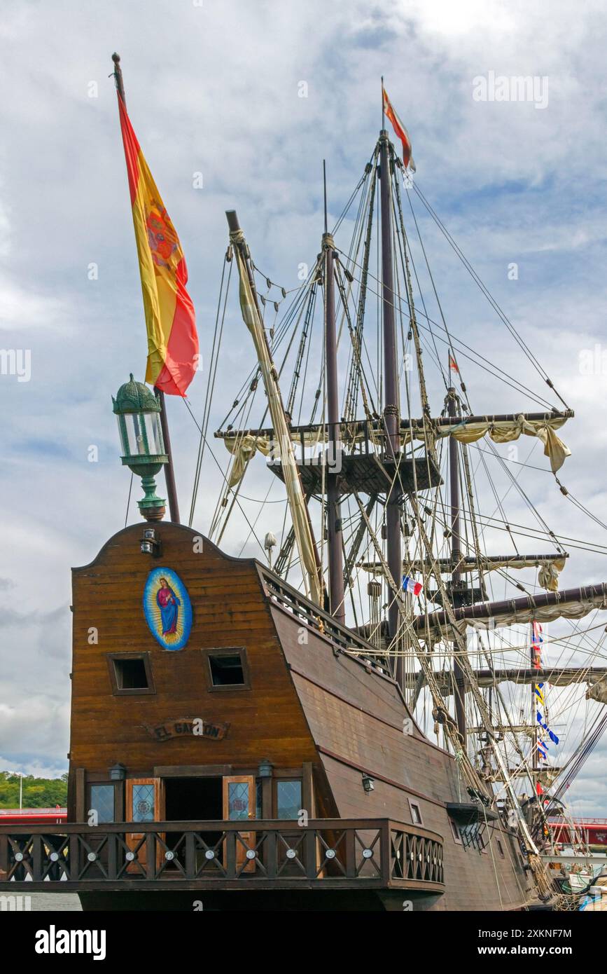 The ship Galeon Andalucia at the dock: replica of a 17th century ...