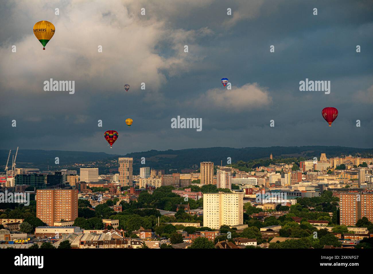 Hot air balloons over Bristol during a preview of the 46th Bristol ...