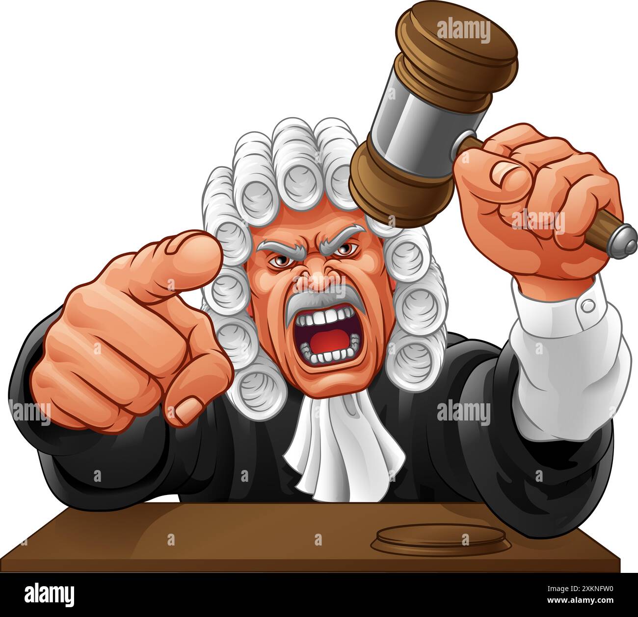 Angry Judge Hammer Gavel Cartoon Character Stock Vector Image & Art - Alamy
