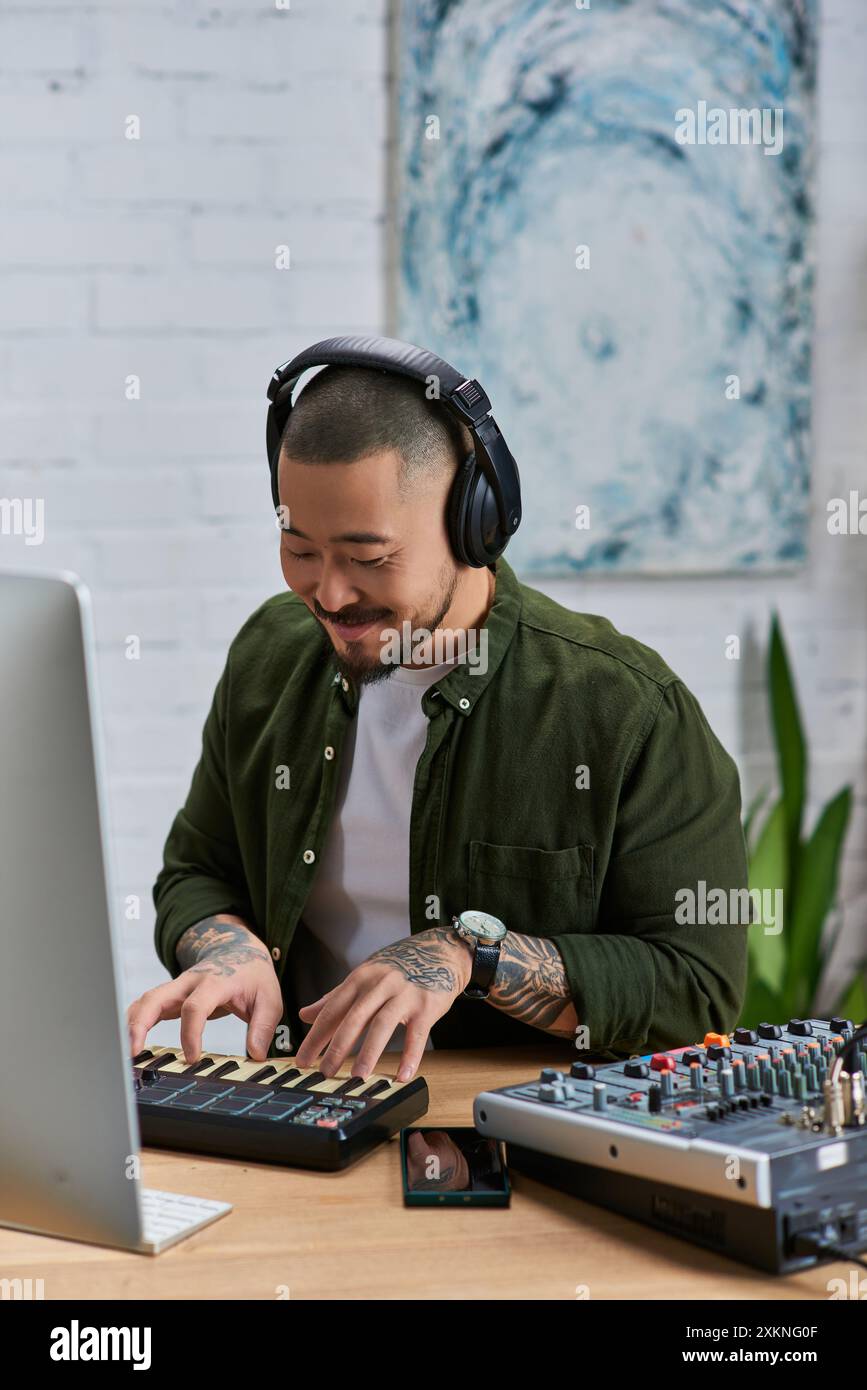 Handsome man plays keyboard hi-res stock photography and images - Alamy