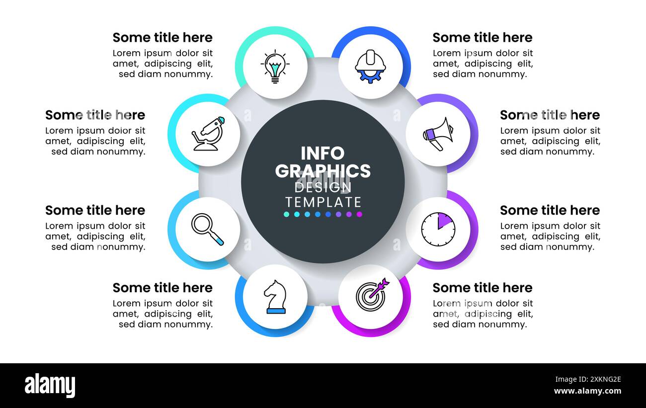 8 part circle infographic hi-res stock photography and images - Alamy