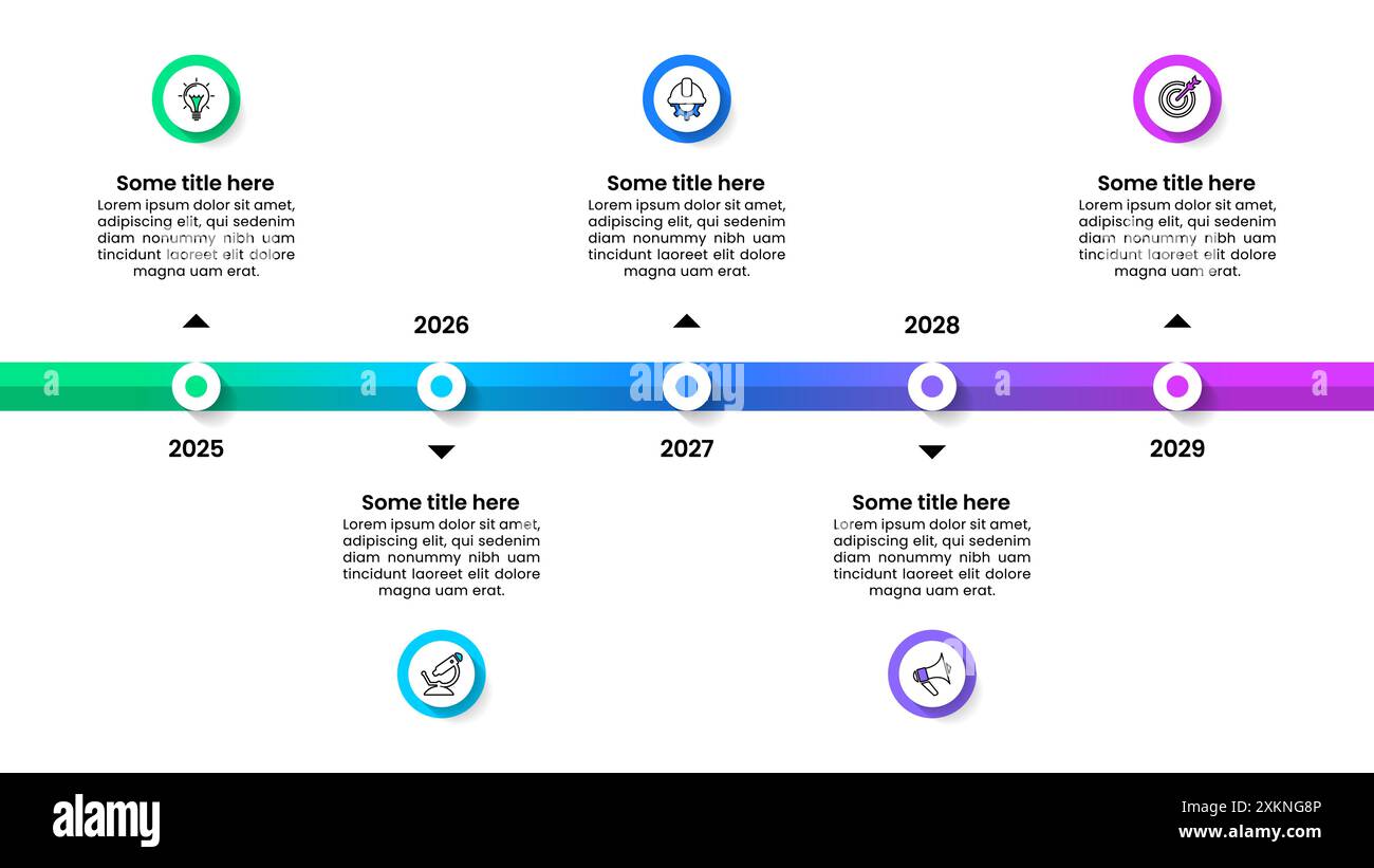 Infographic template with icons and 5 options or steps. Horizontal line ...