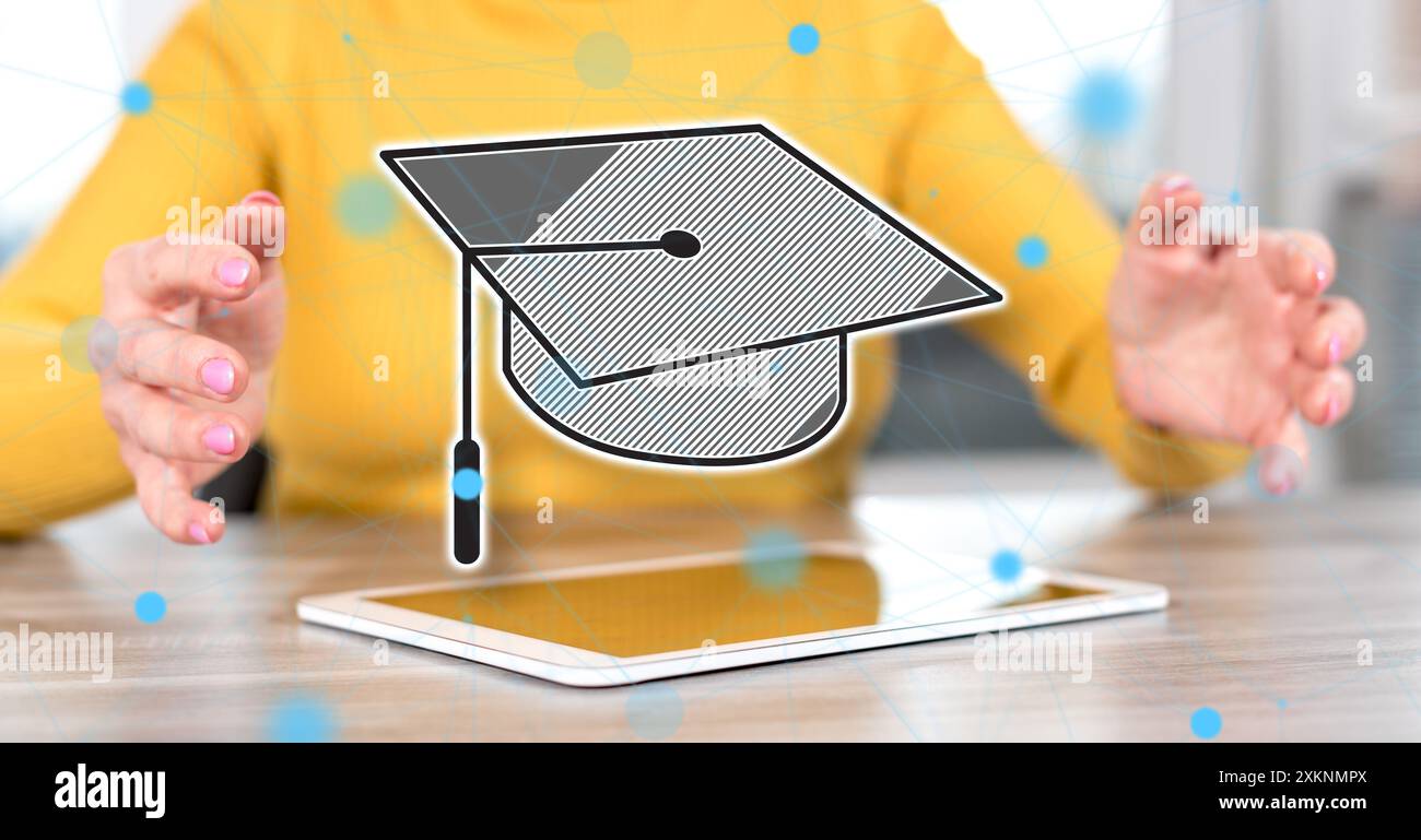 Graduation cap tablet diploma hi-res stock photography and images - Alamy