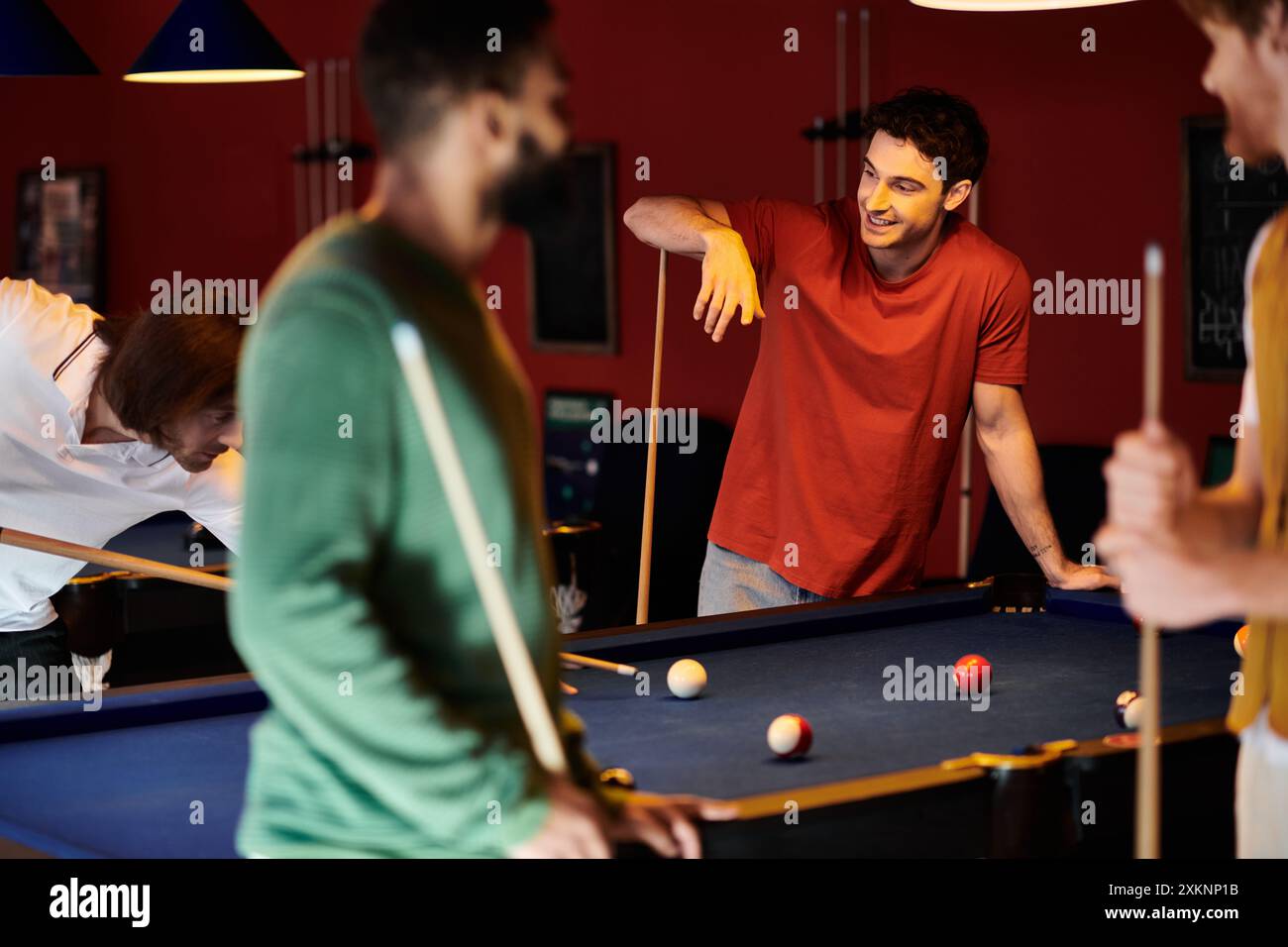 Playing pool billiards in night hi-res stock photography and images - Alamy