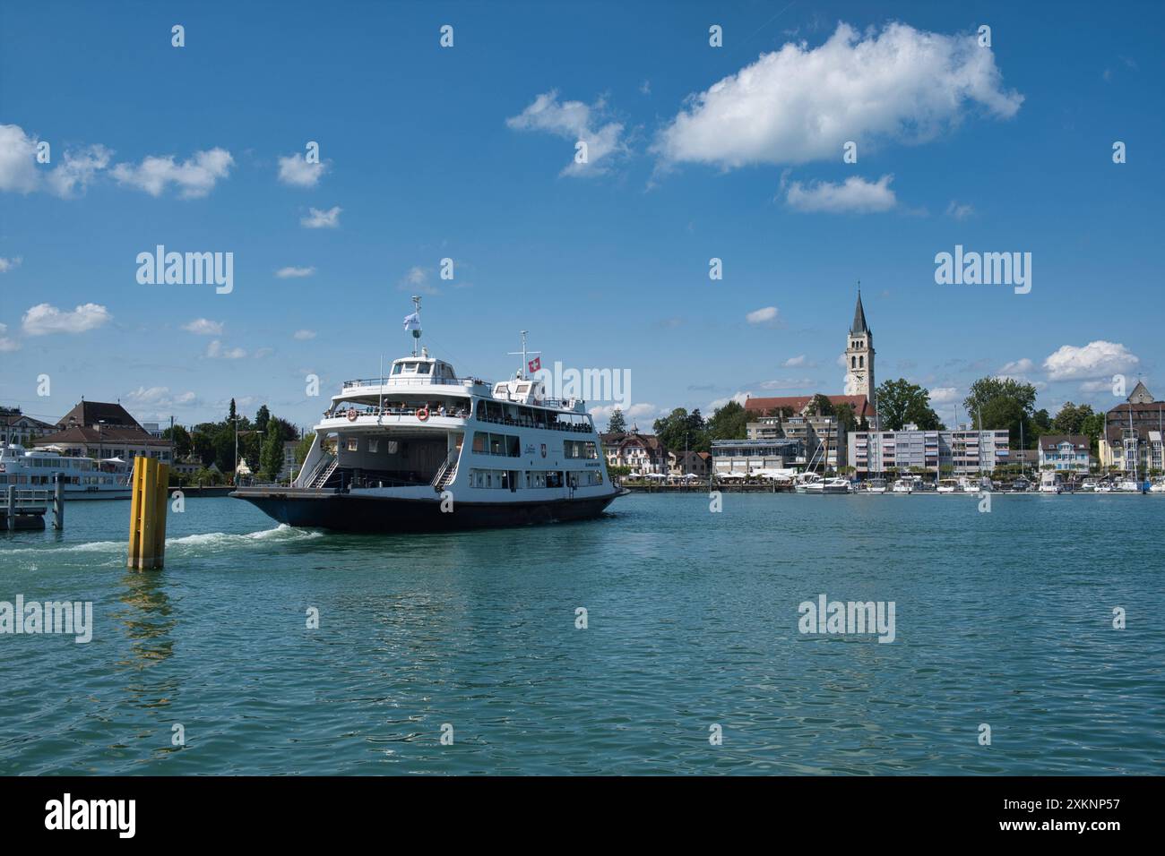 Bodensee, Autofähre Romanshorn im Hafen von Romanshorn *** Lake ...