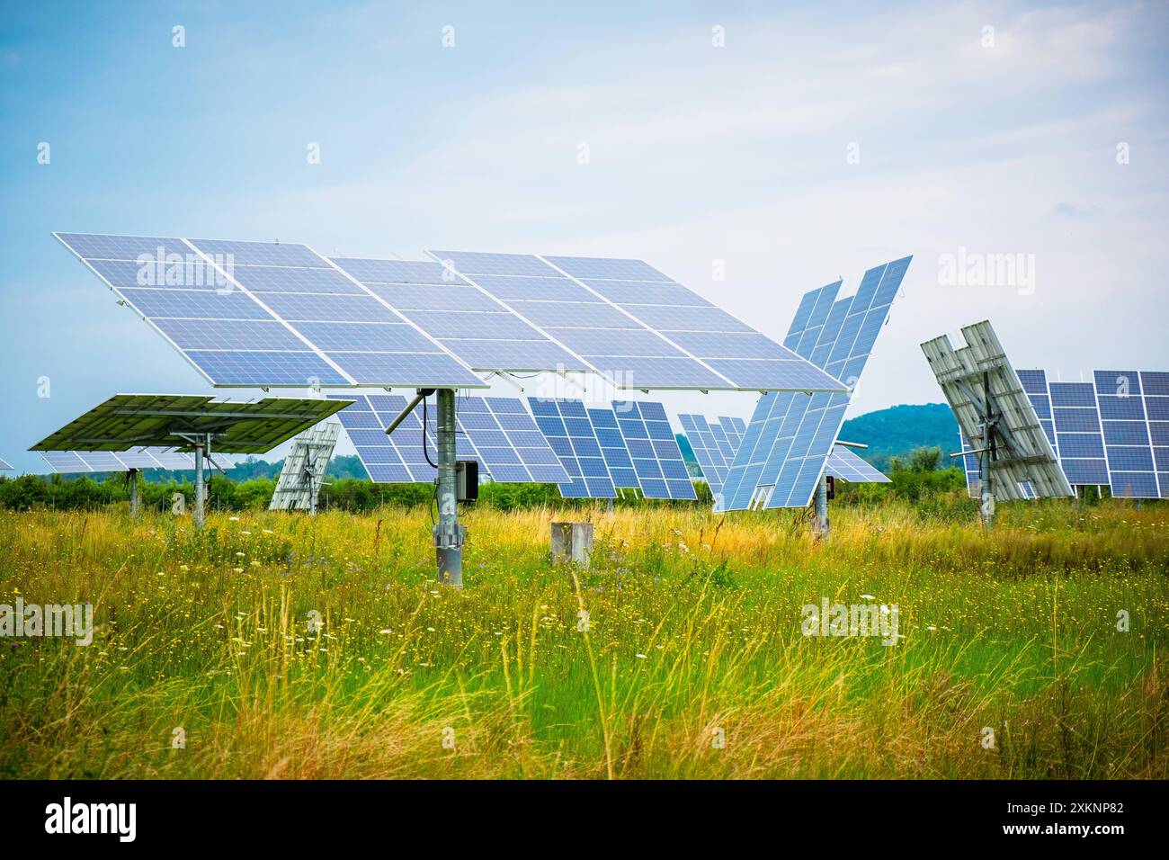 Photovoltaik Anlage auf einem Feld, Bayern, Deutschland Editorial use ...