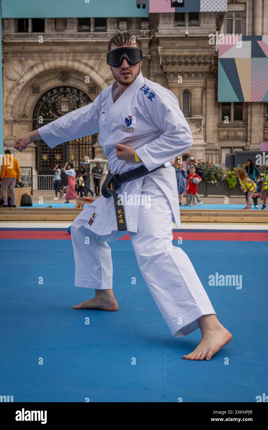 Paris, France - 07 23 2024: Paris city hall. View of the The games ...