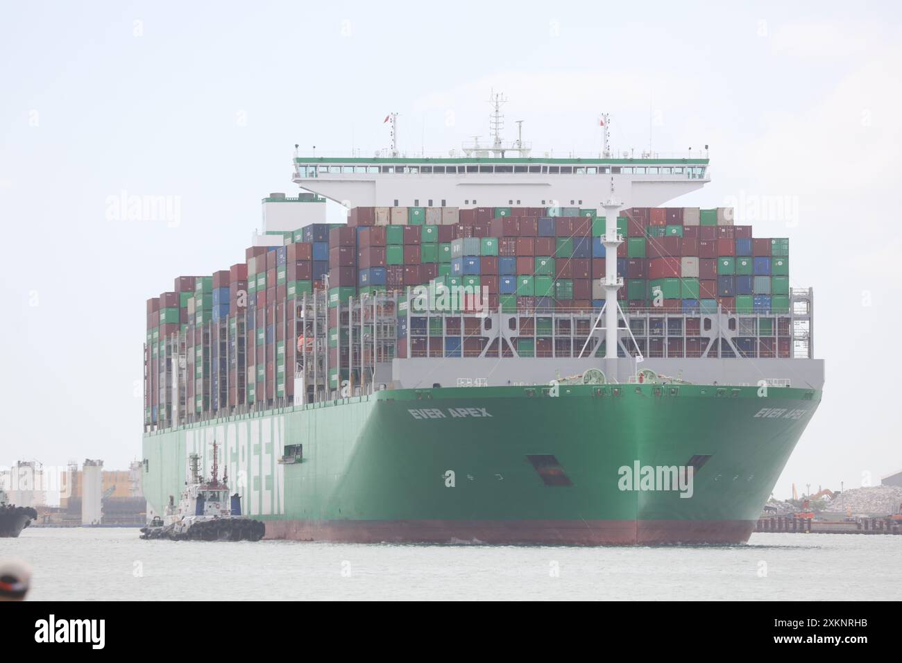 The Evergreen container ship is among the largest in the world, as seen ...