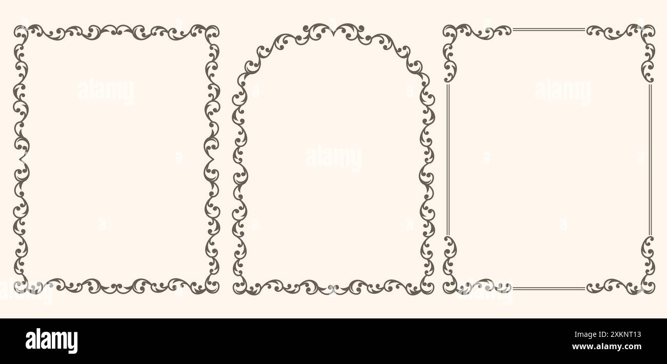 Set of frames with curls and monograms Stock Vector Image & Art - Alamy