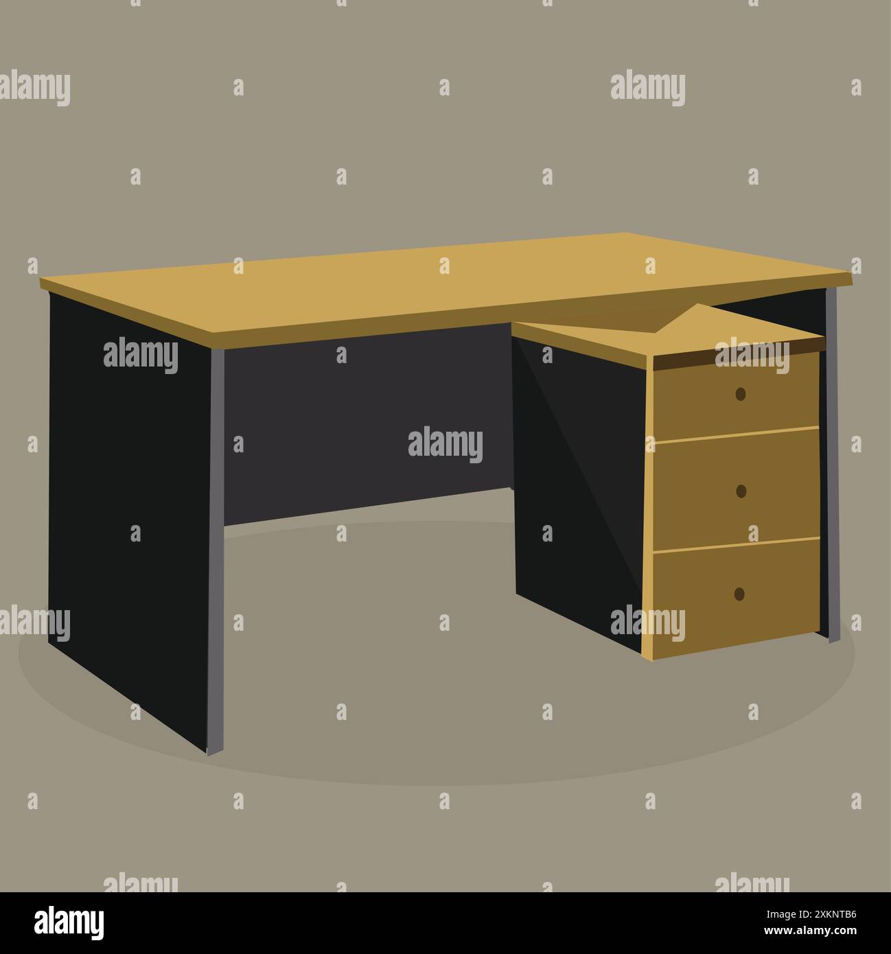 Office small desk Stock Vector Images - Alamy