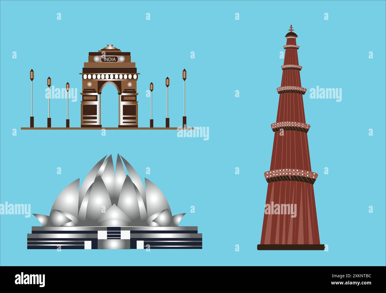 Indian historical monuments Stock Vector Images - Alamy